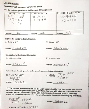 Math Unit 3 HW - Unit 3 Homework - Unit 3 Homework Use Dimensional ...
