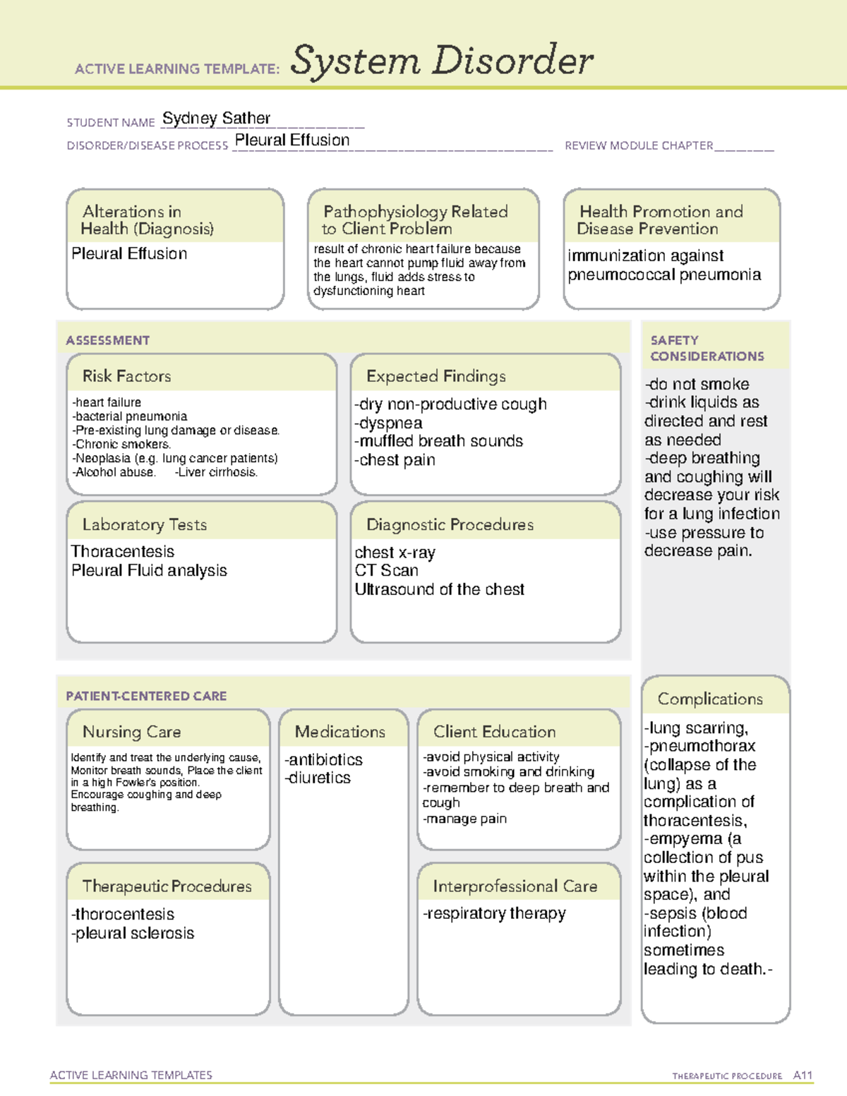 Pleural Effusion - ACTIVE LEARNING TEMPLATES THERAPEUTIC PROCEDURE A ...