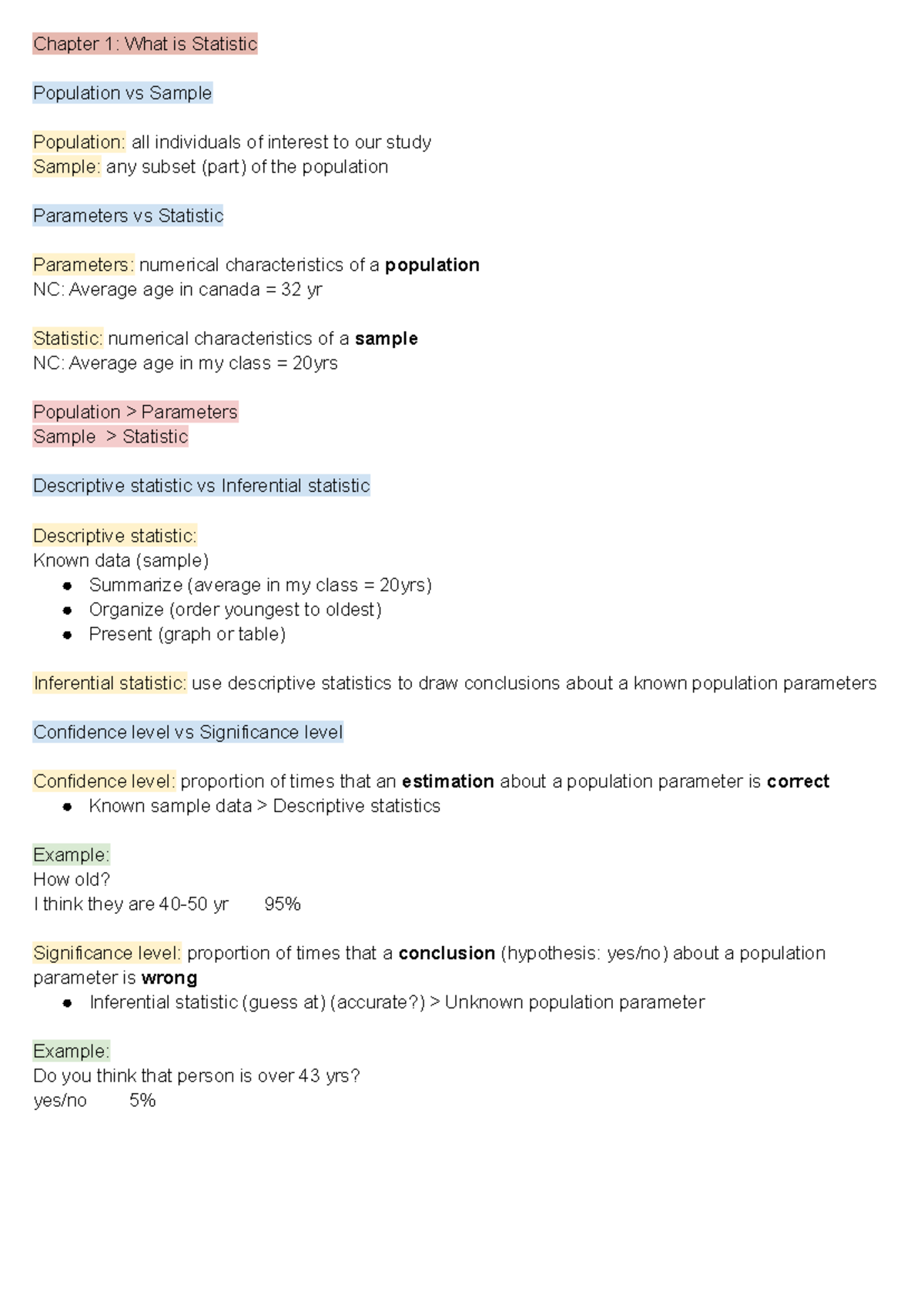 Chapter video notes ADMS 2320 - Chapter 1: What is Statistic Population ...
