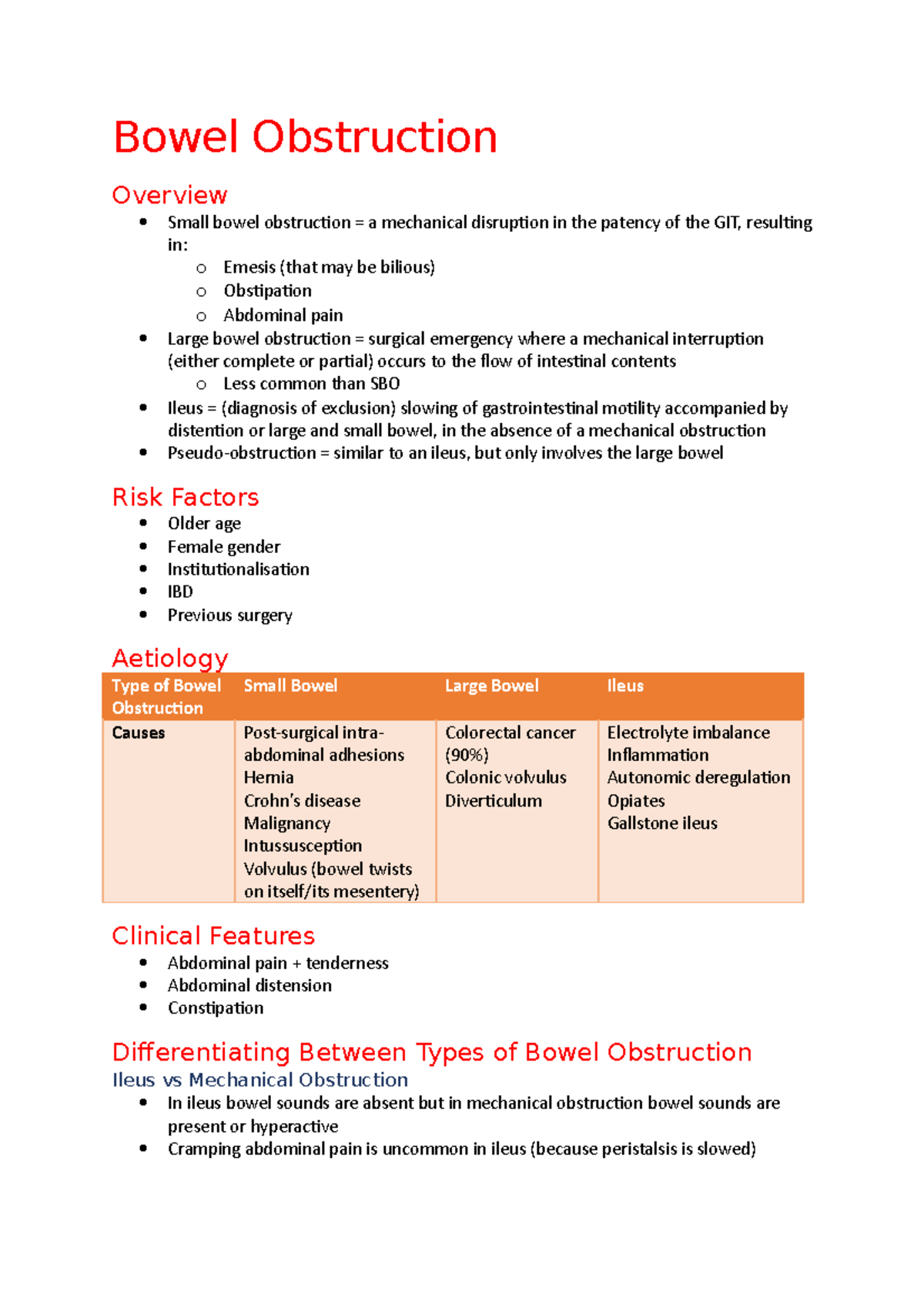 Bowel Obstruction - Bowel Obstruction Overview Small bowel obstruction ...