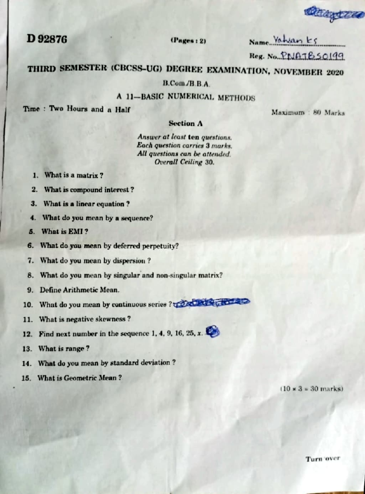 BNM QP 2020 - These notes are helps to m c q questions for this subject ...