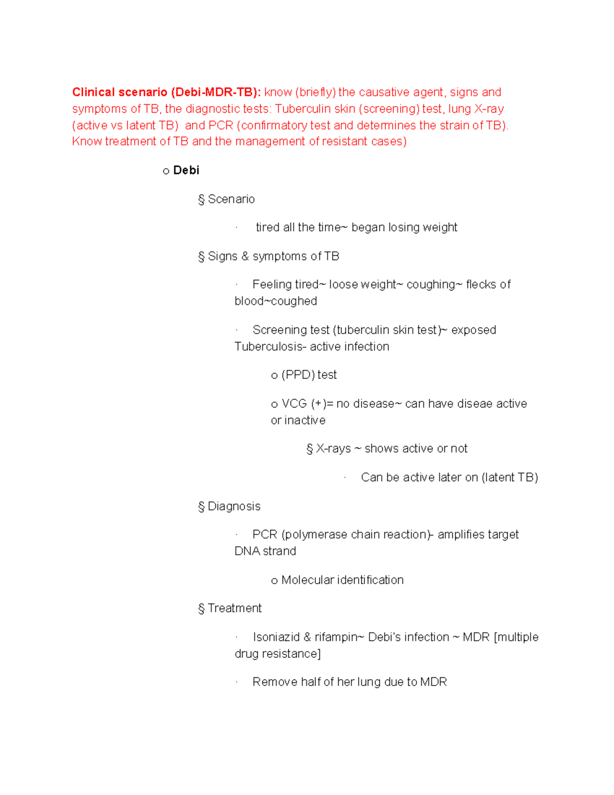 Clinical scenario example - Clinical scenario (Debi-MDR-TB): know ...