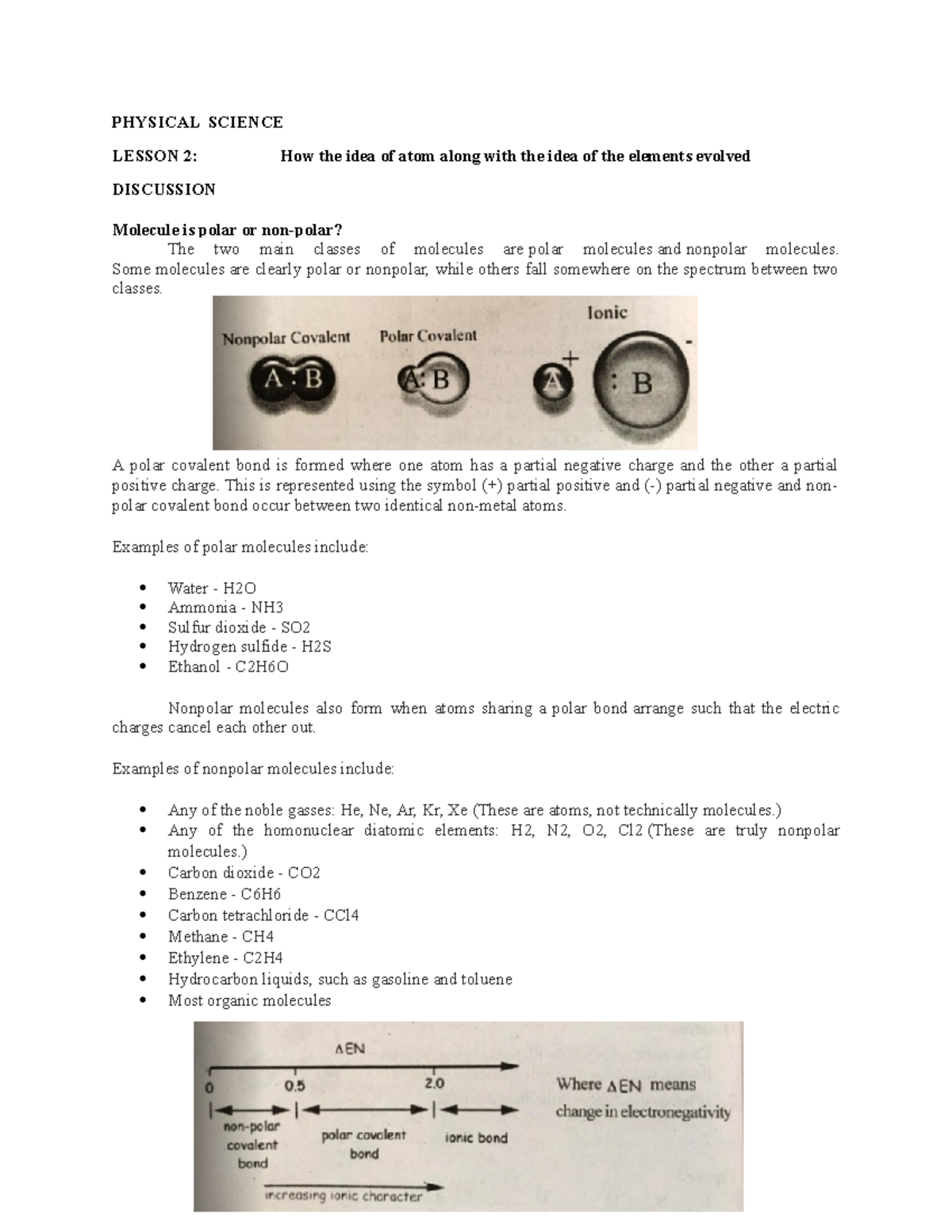 Physical Science Module 2 Lesson 2 - PHYSICAL SCIENCE LESSON 2: How the ...