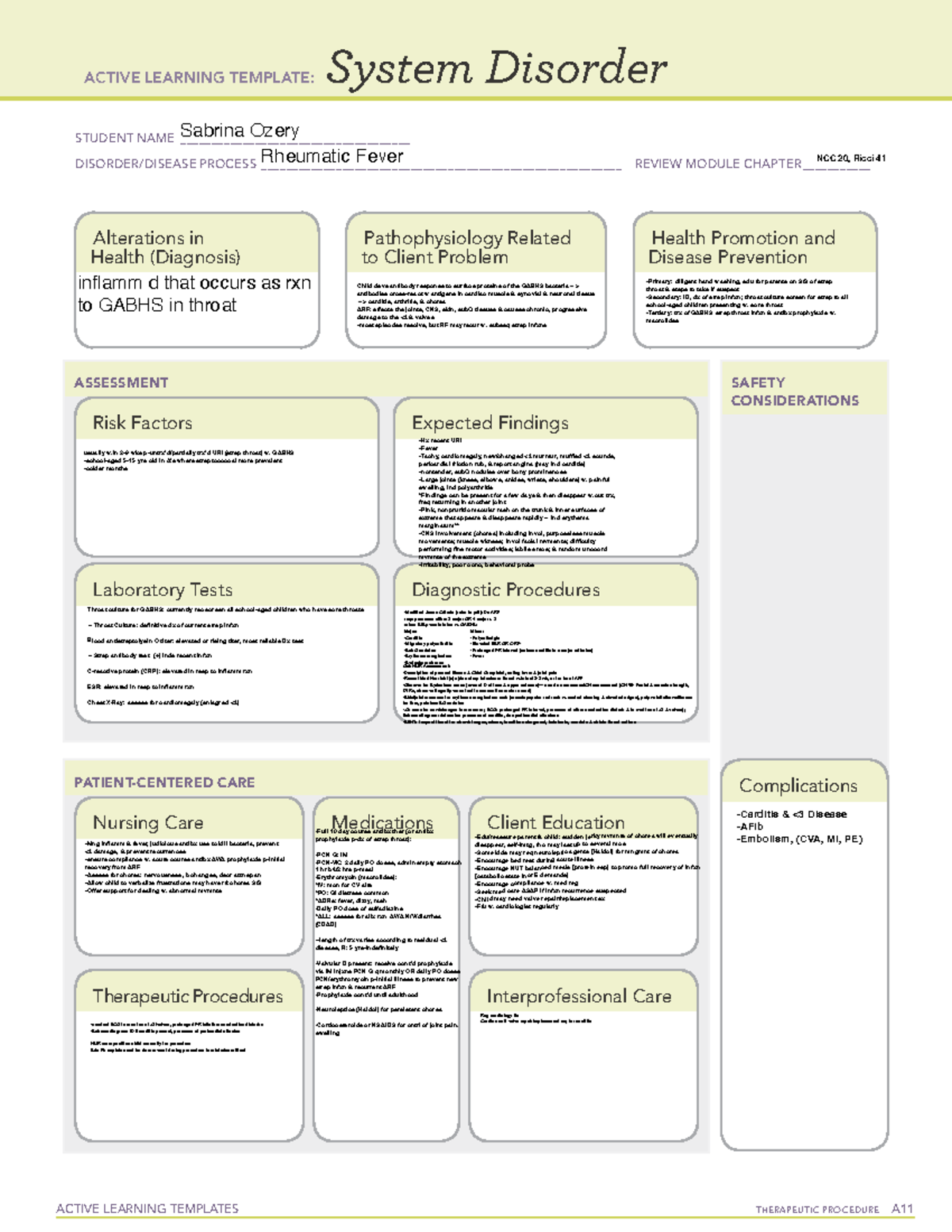 Rheumatic Fever System DTemp - ACTIVE LEARNING TEMPLATES THERAPEUTIC ...