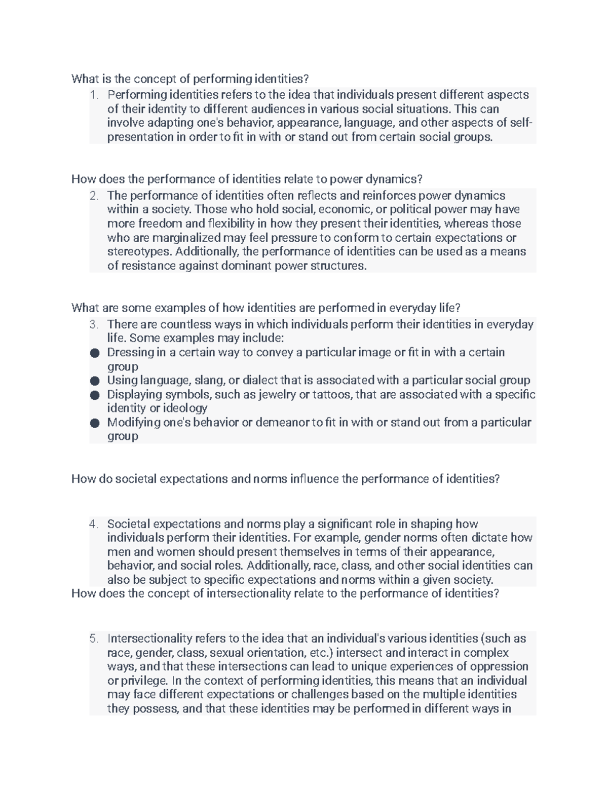HW q a- Performing Identities - What is the concept of performing ...