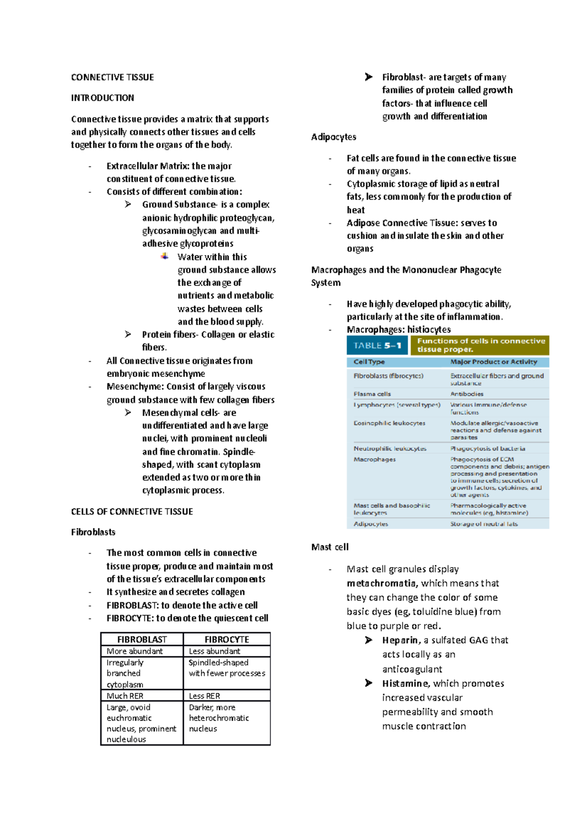 Connective Tissue - CONNECTIVE TISSUE INTRODUCTION Connective tissue ...