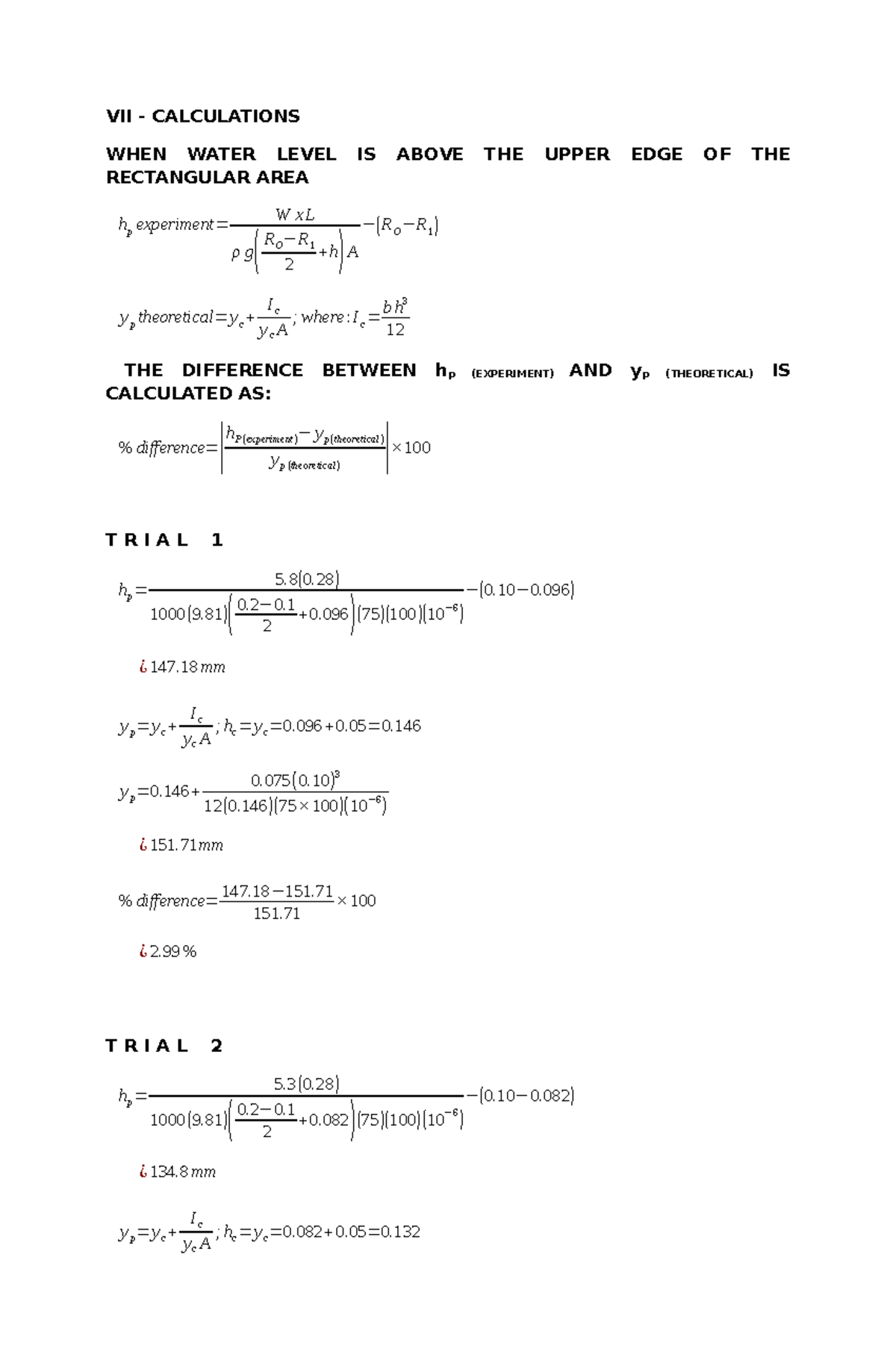 Fluidsss - Lecture notes 1 - VII - CALCULATIONS WHEN WATER LEVEL IS ...