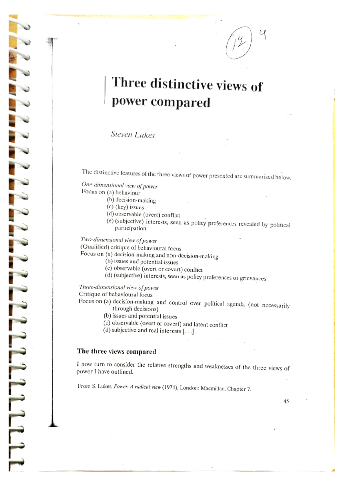 Three distinctive views - Studocu