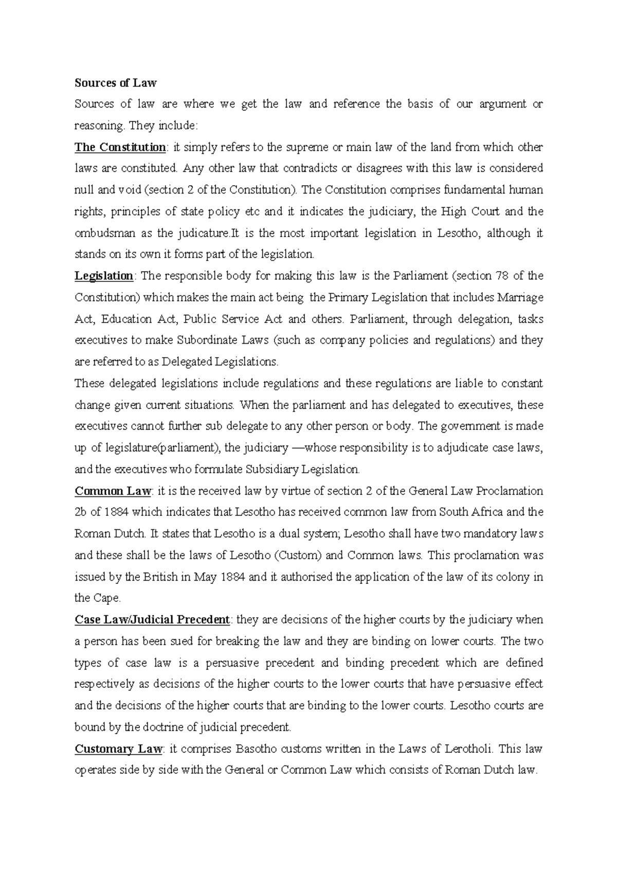 Sources of Law - Sources of Law Sources of law are where we get the law ...