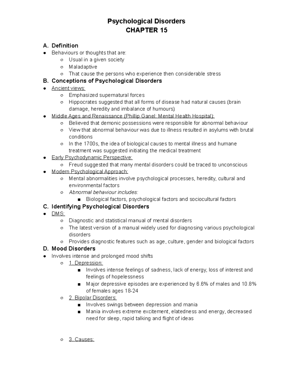 Chp.15-psychological disorders - Psychological Disorders CHAPTER 15 A ...
