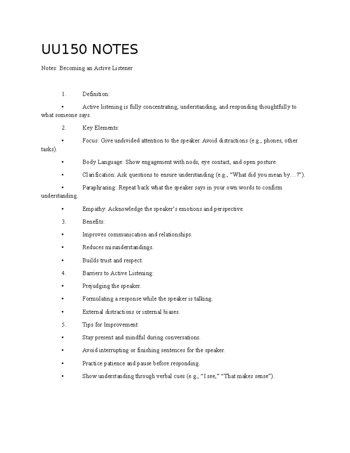 UU150 Notes - chapter 8 - UU150 NOTES Notes: Becoming an Active ...