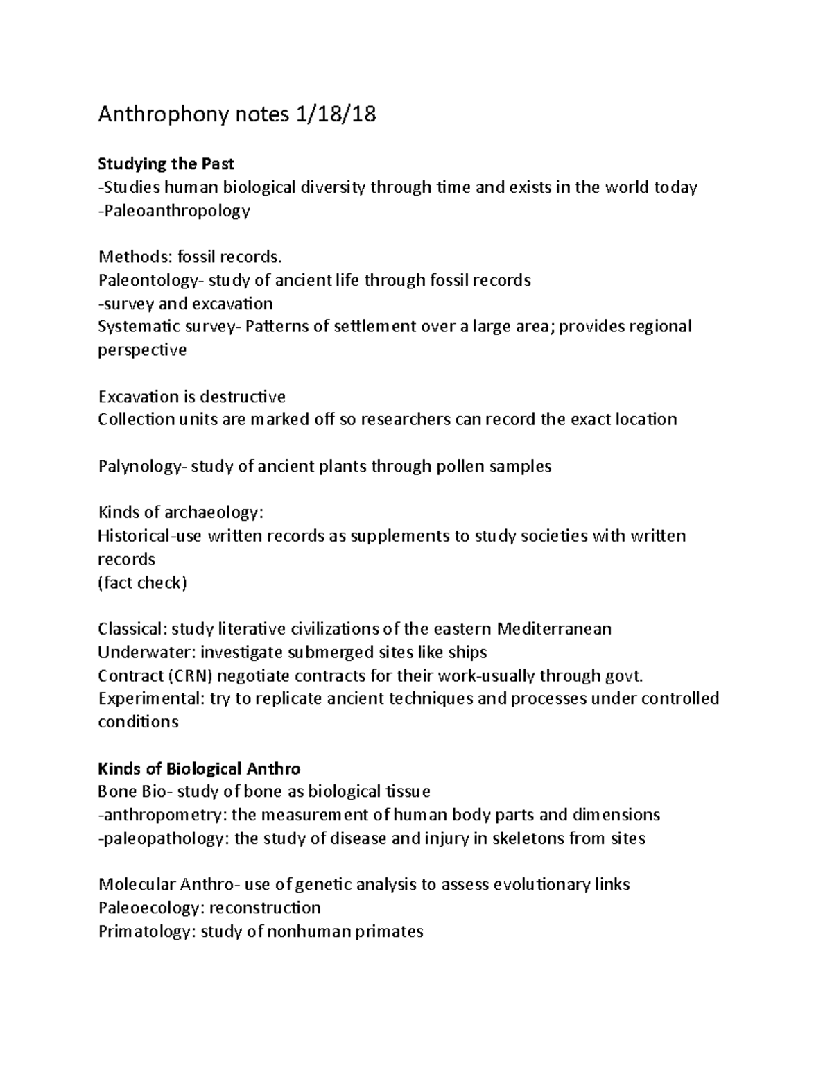 Anthrophony notes - Paleontology- study of ancient life through fossil ...