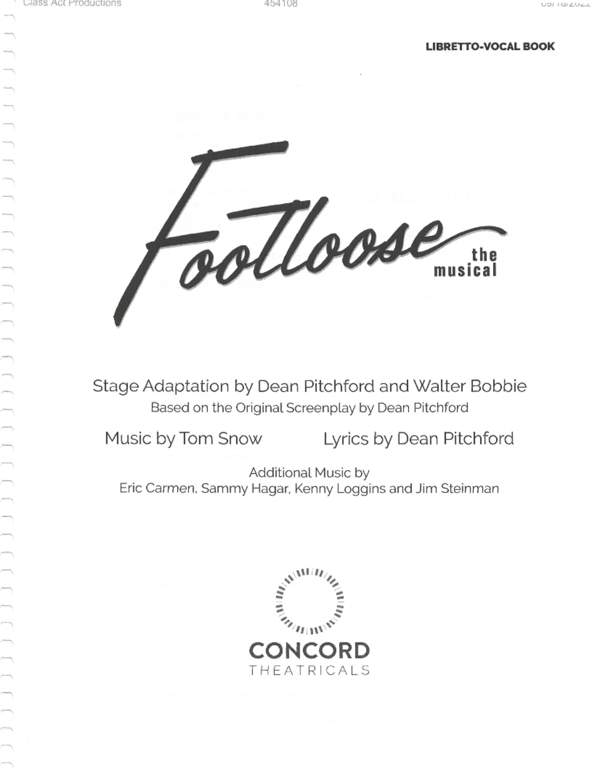 Footloose-Script - The entire libretto of Footloose - Studocu