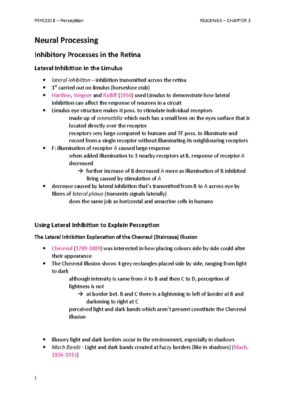Neural Processing - chapter 3 - Neural Processing Inhibitory Processes in the Retina Lateral ...