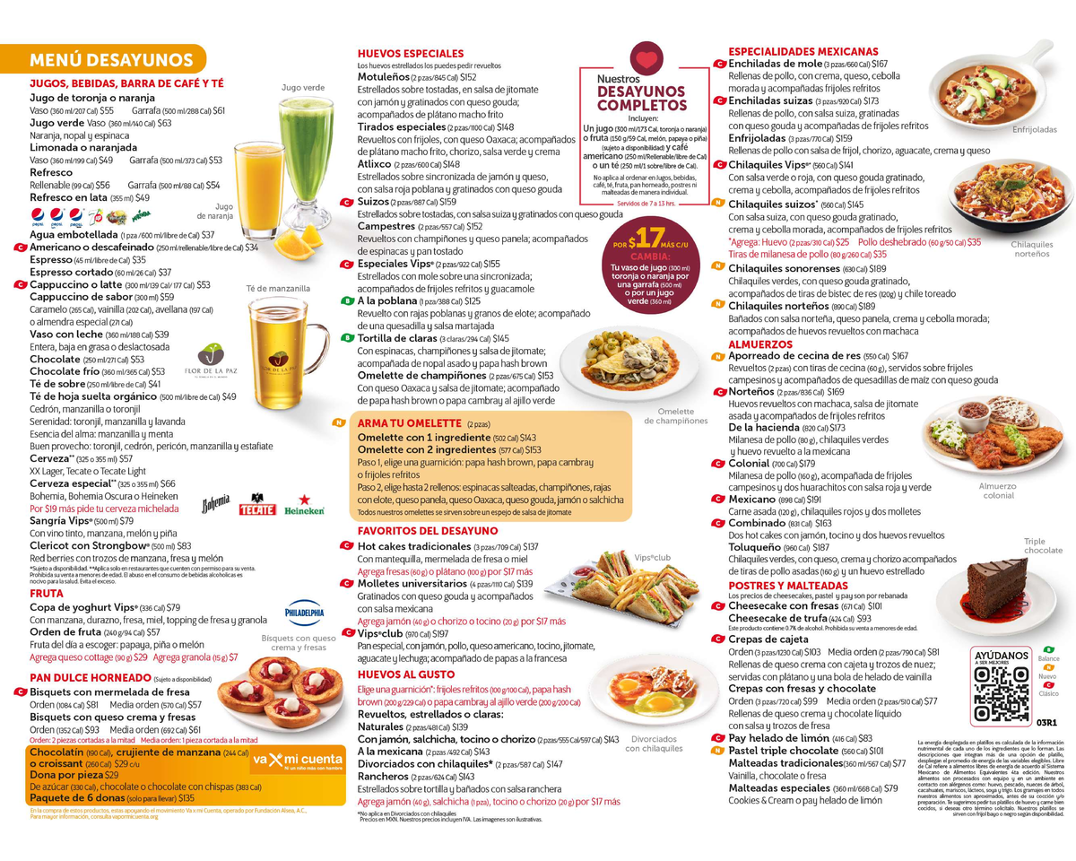 MENU VIPS 1804 1 - Recetario como ejemplo - Sociedad Y Comunicacion ...