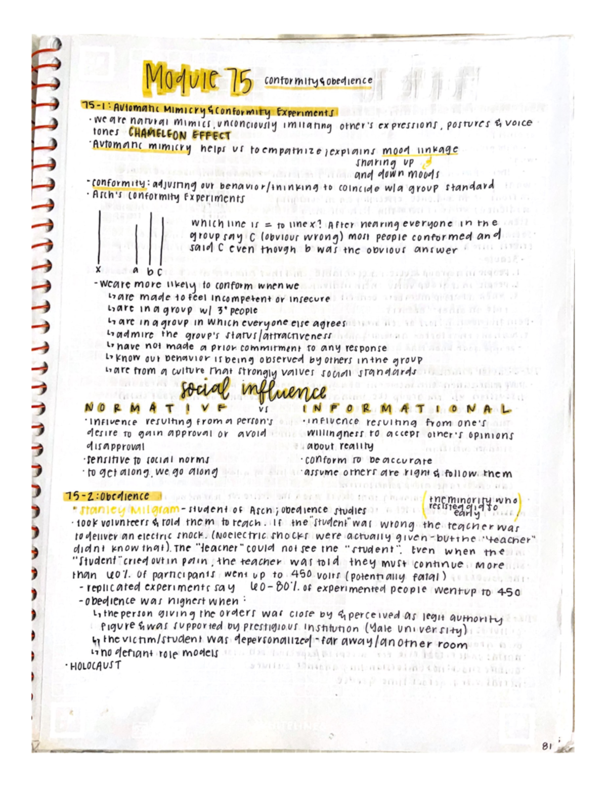 AP Psychology Module 75 - Conformity and Obedience - Module 75 ...