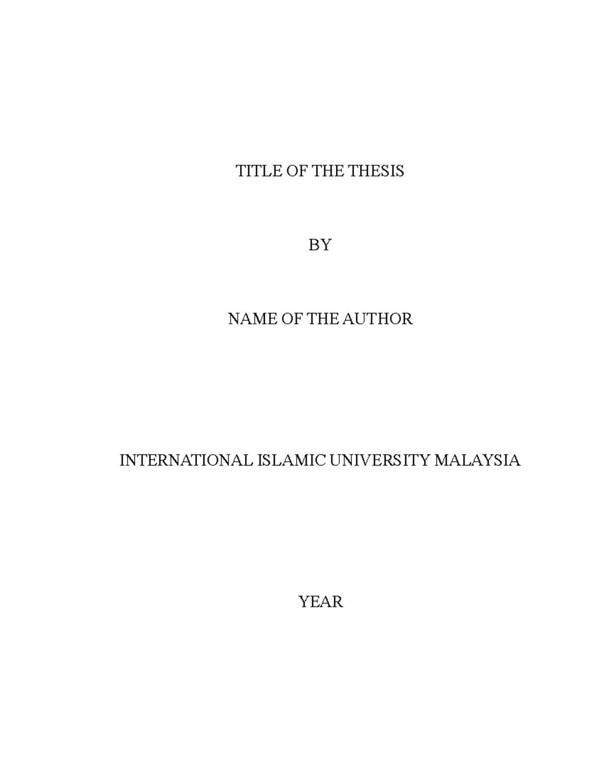 English Thesis Template- TNR - TITLE OF THE THESIS BY NAME OF THE ...
