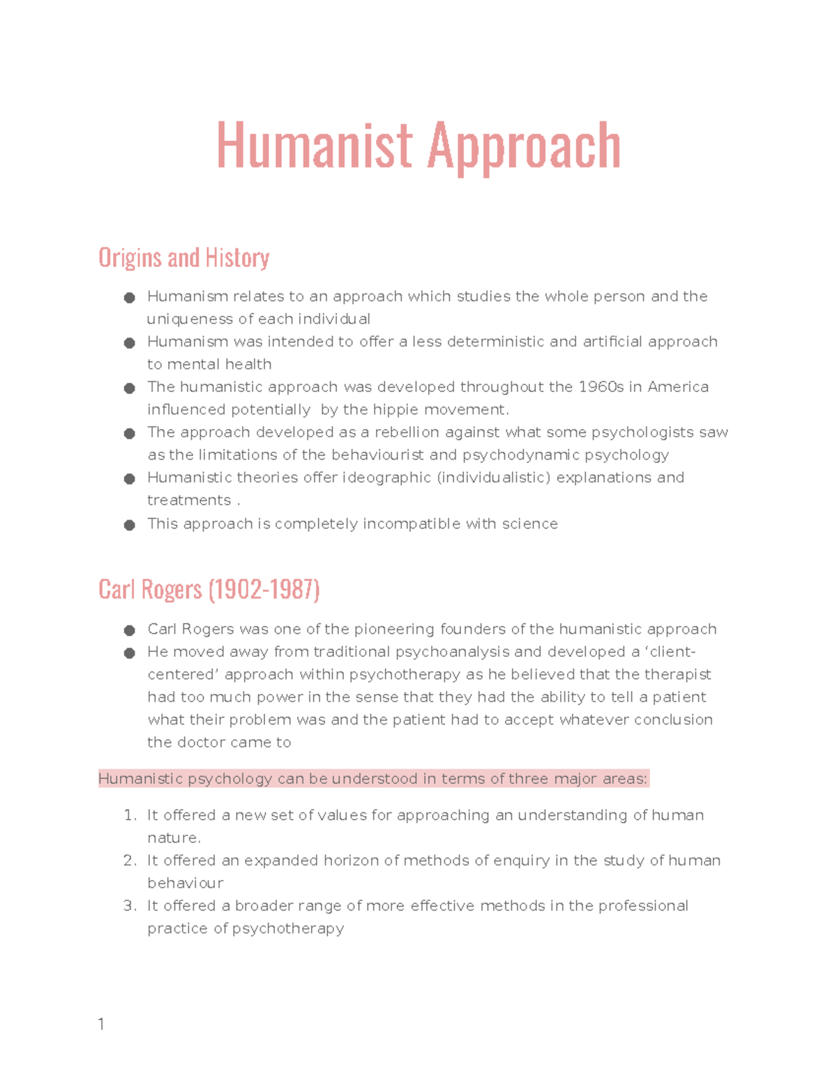 Humanist Approach - Humanist Approach Origins and History Humanism ...
