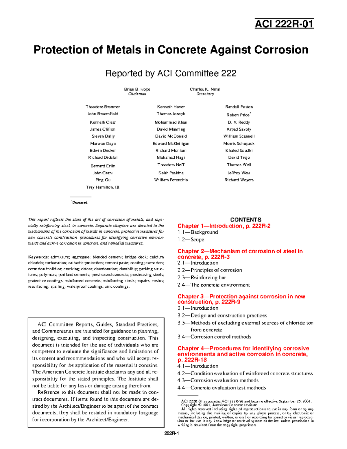 222r 01-corrosion in metal in concrete - ACI 222R-01 supersedes ACI ...