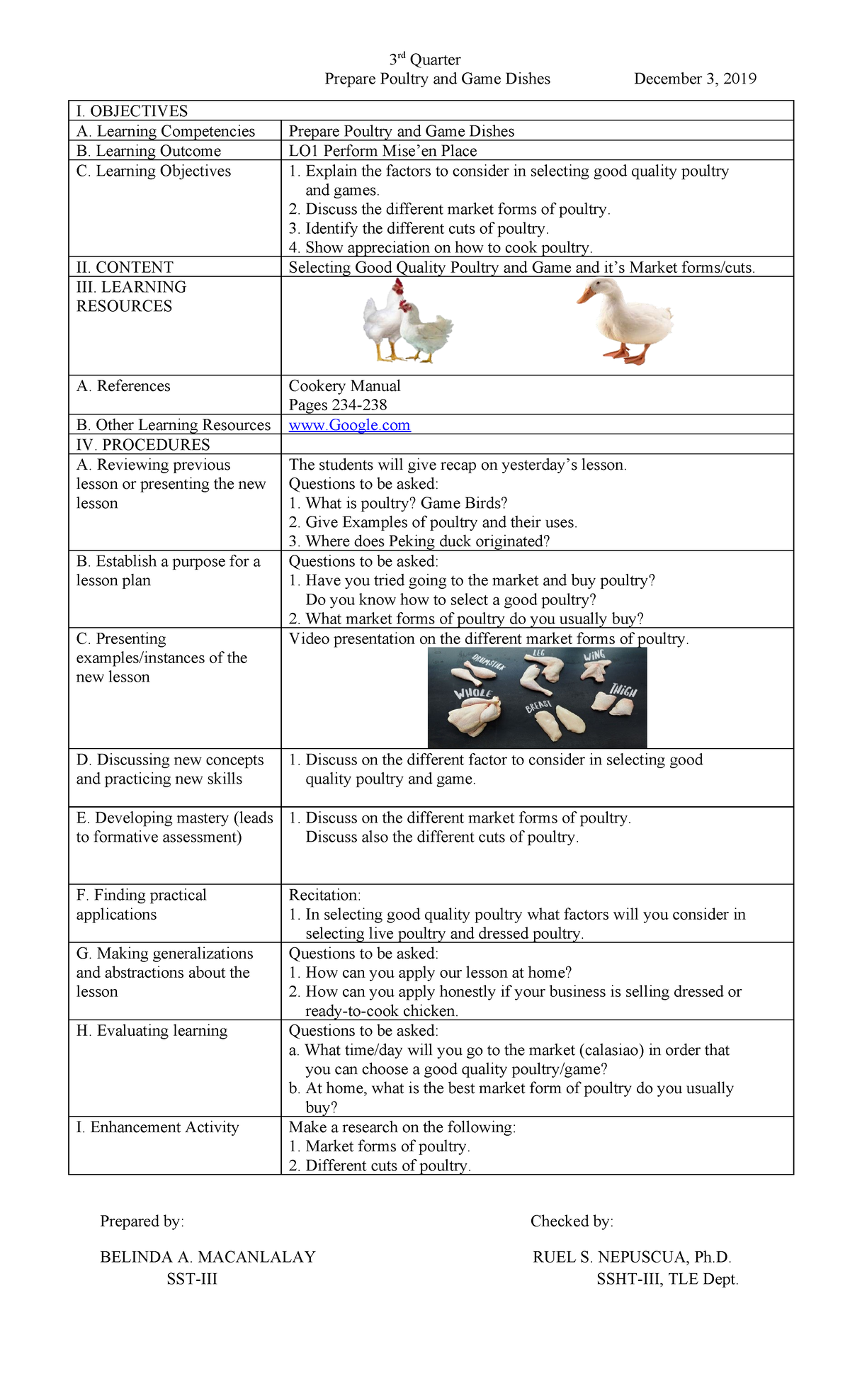 Dll-prepare-poutry-and-game-dishes compress - 3 rd Quarter Prepare ...