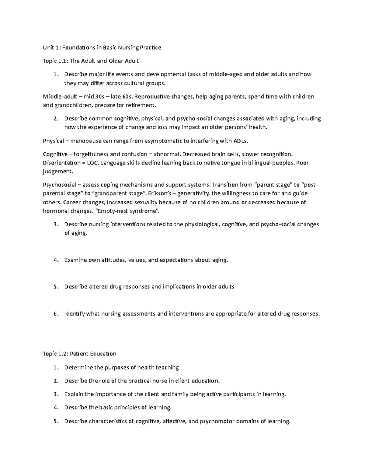 NFDN 1002 - SLOs - NFDN Specific Learning Outcomes Answered - Unit 1 ...