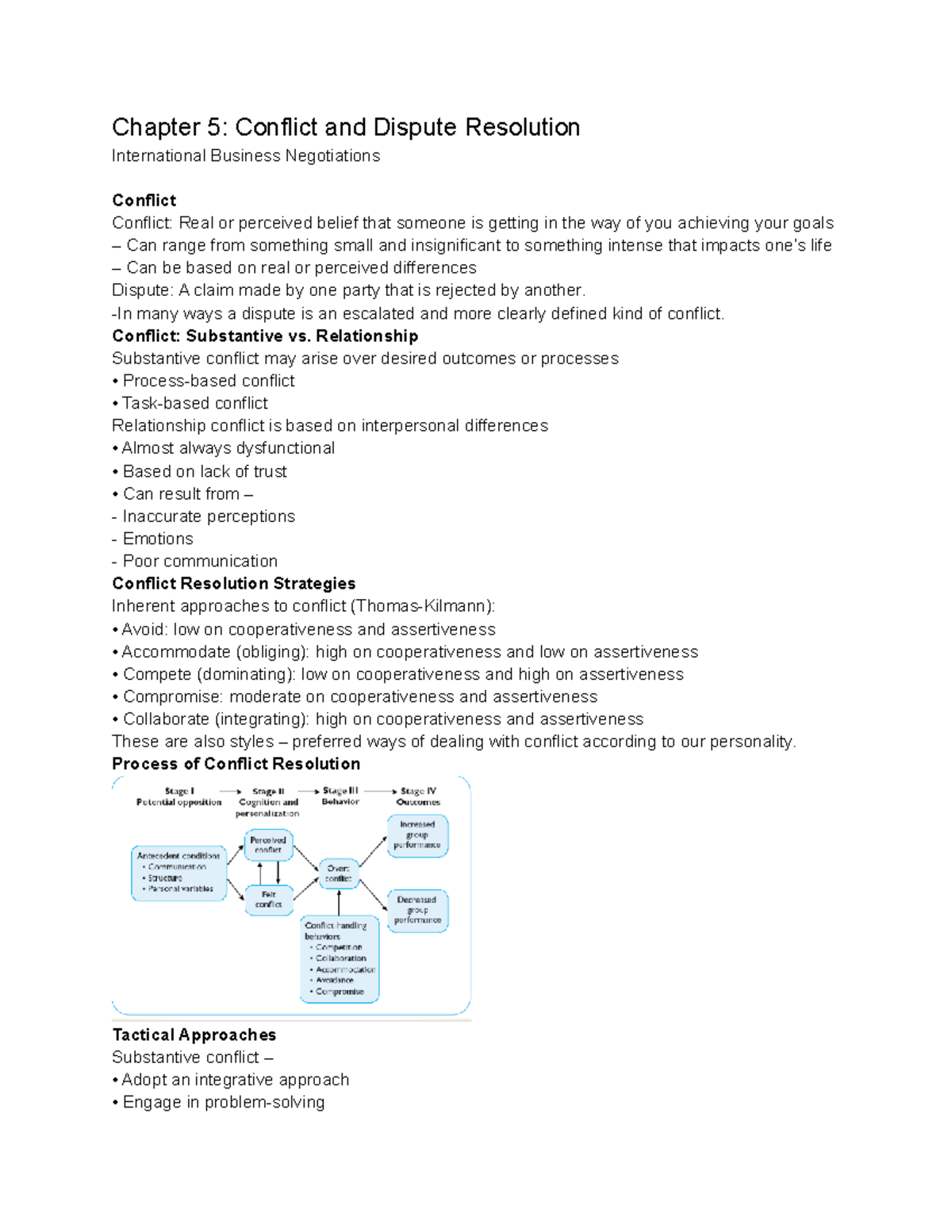 MAN 3442 Chapter 5 - Chapter 5: Conflict and Dispute Resolution International Business ...