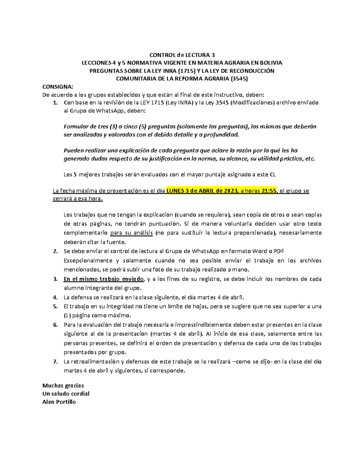 3er Instructivo CL 3 Preguntas LEY INRA grupos (03 y 04-04-23 ...