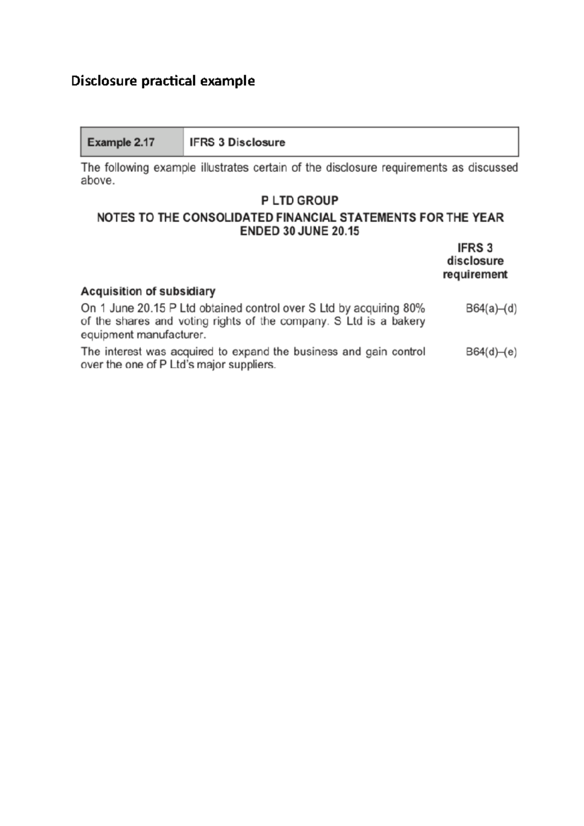 Week 13; Disclosure practical example - Disclosure practical example ...