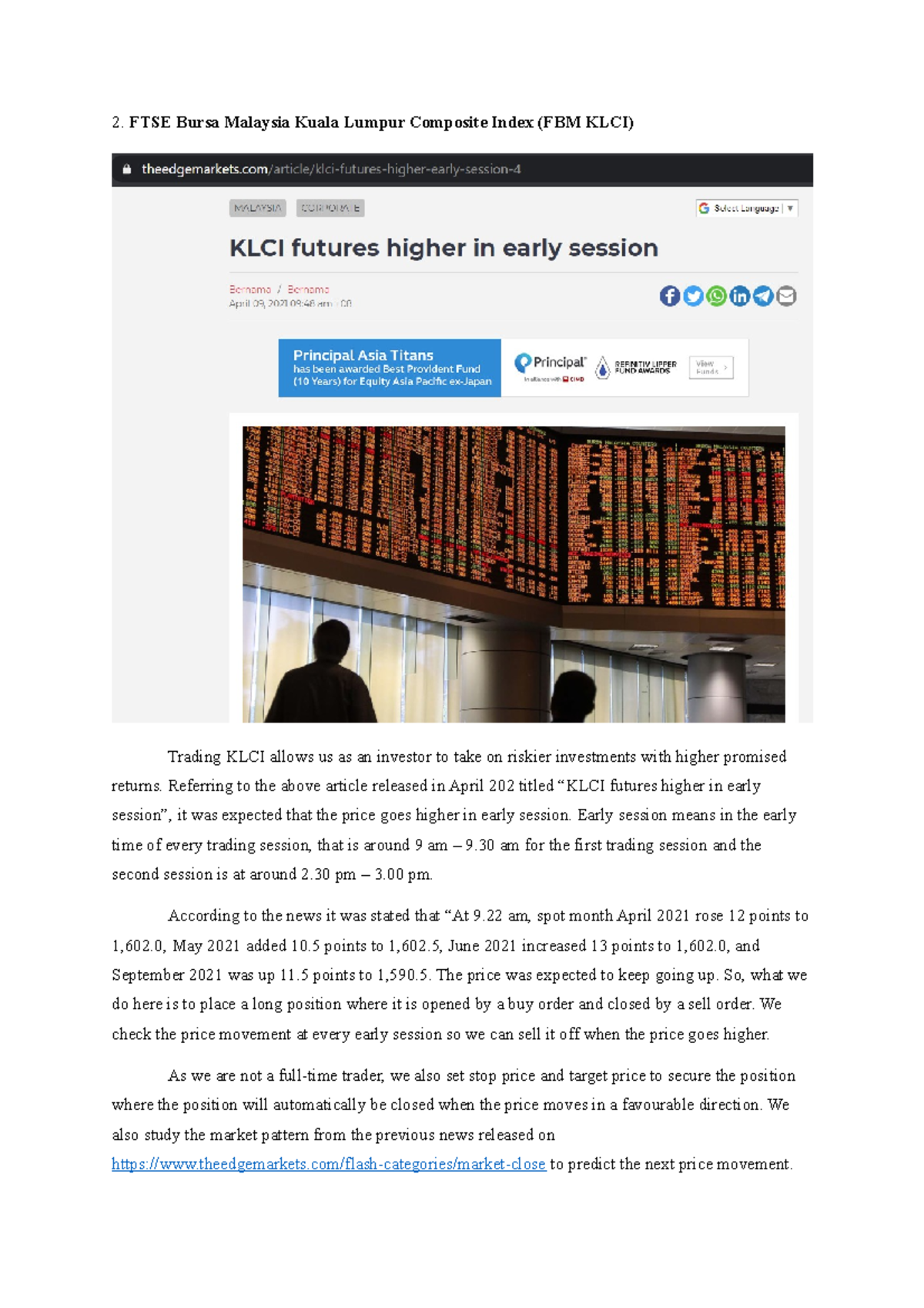 Part Four My Part - FTSE Bursa Malaysia Kuala Lumpur Composite Index ...