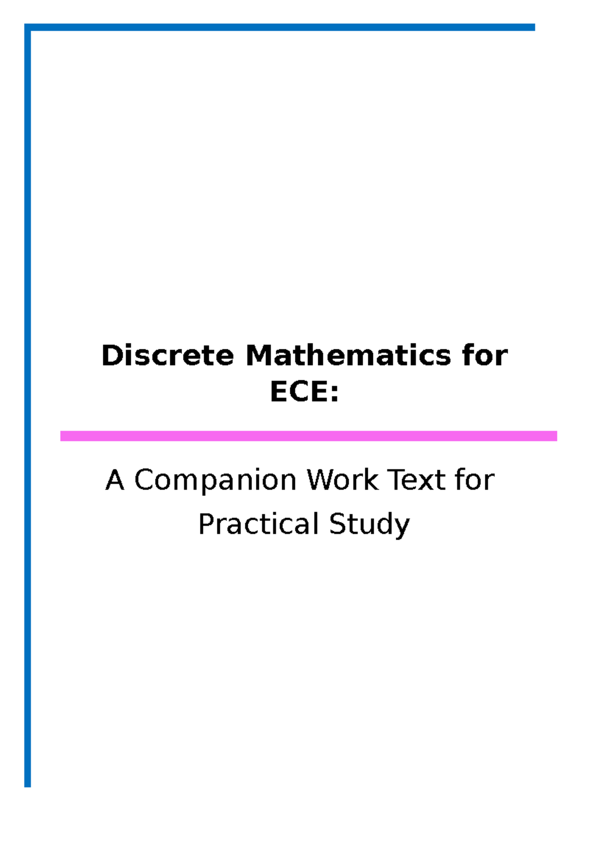 Discrete Mathematics for ECE - Discrete Mathematics for ECE: A ...