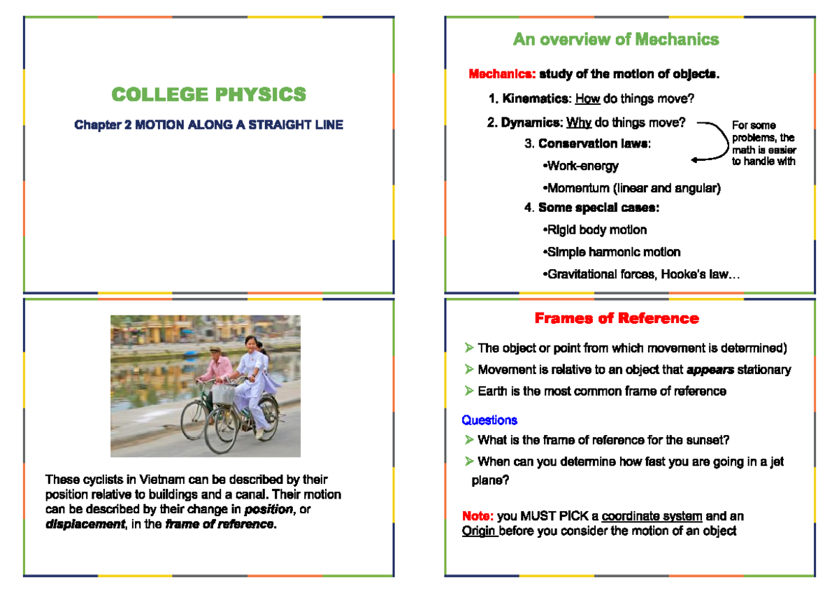 Chapter 2 - Motion 1D Layout - Physics I (Advanced Program) - HUST ...
