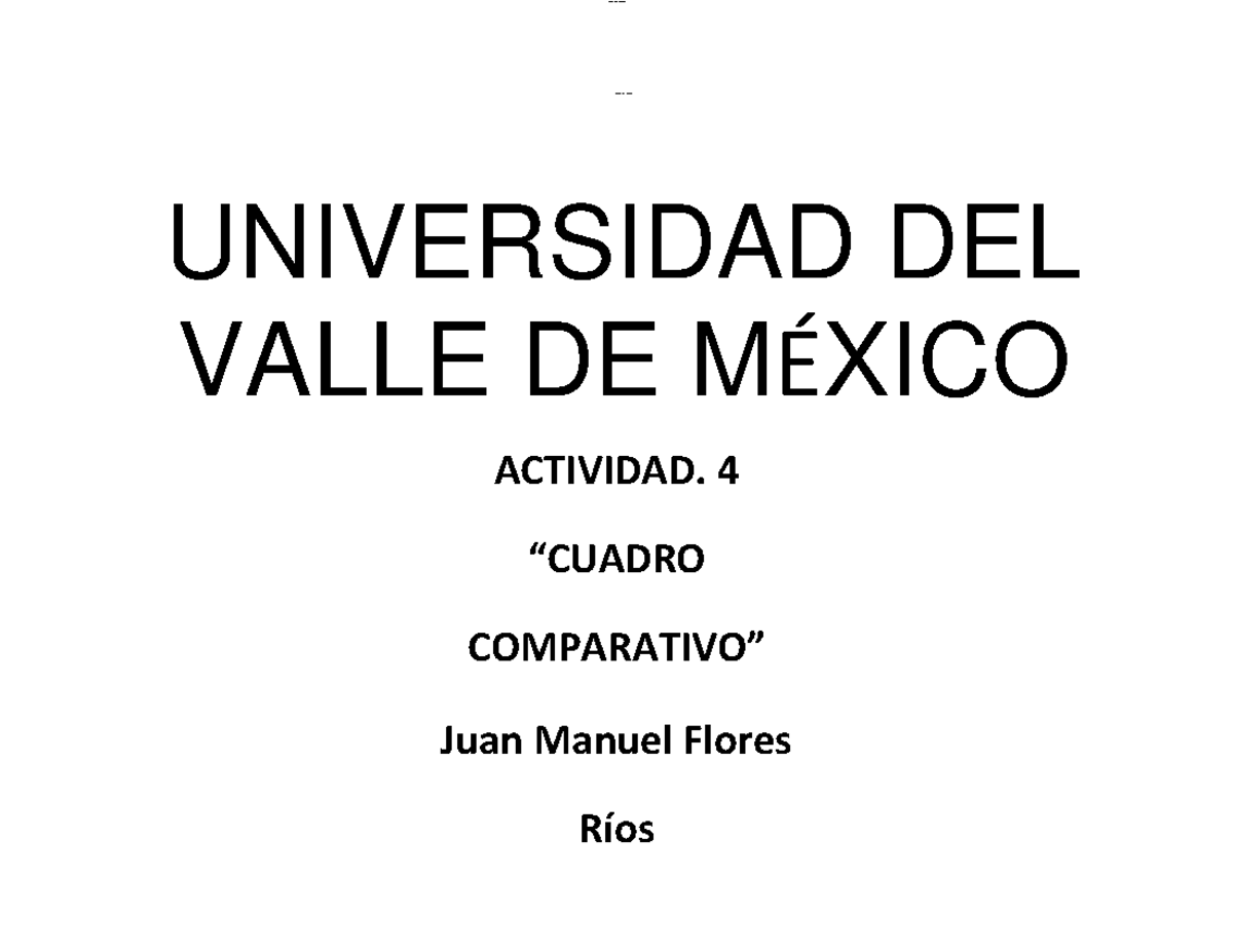 Act 4 cuadro comparativo jmfr - lOMoAR cPSD| 18054529 UNIVERSIDAD DEL ...