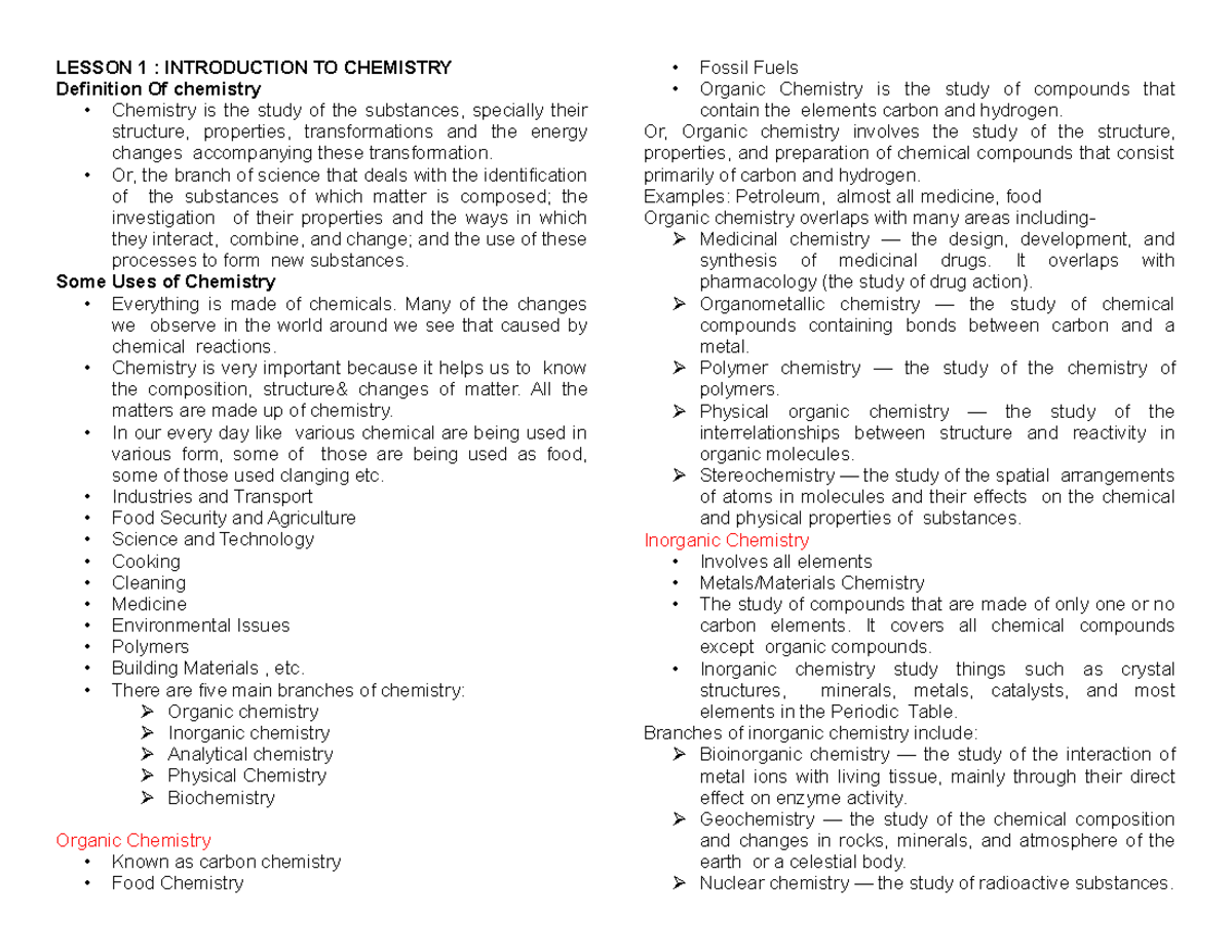 General Chemistry - Lecture notes 1-9 - Science, Technology ...