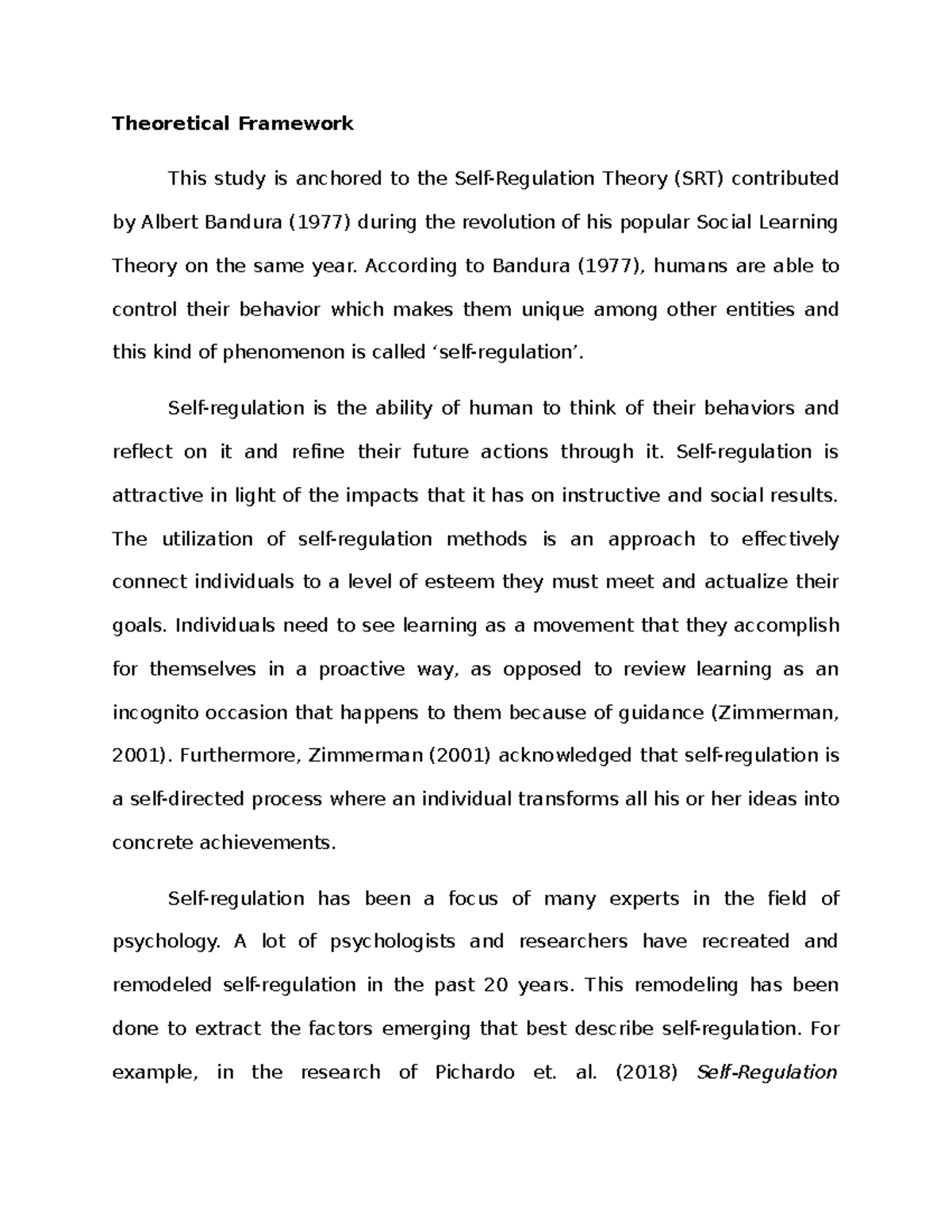 SRT - A theory of Albert Bandura - Theoretical Framework This study is ...