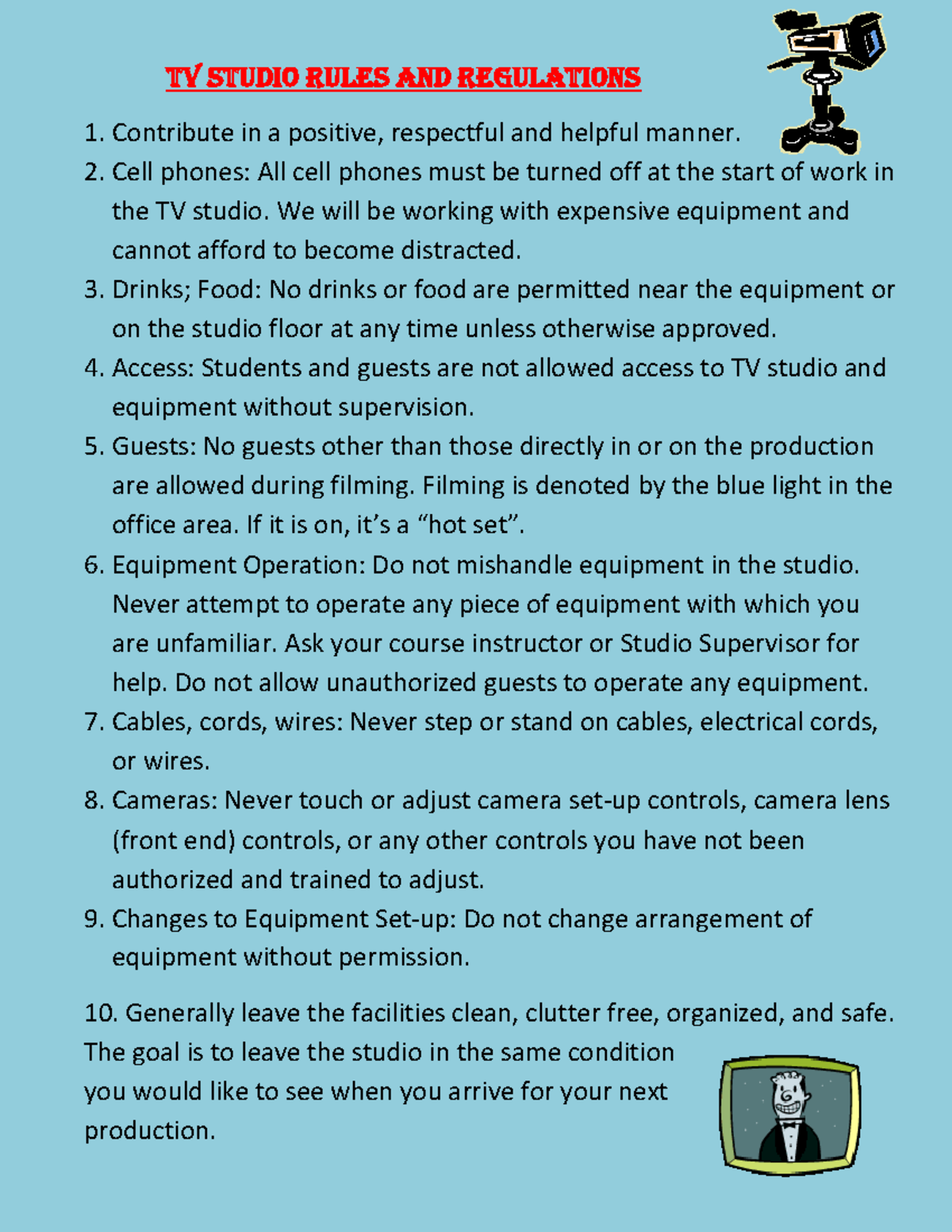 TV Studio Rules And Regulations TV Studio Rules And Regulations tv-studio-rules-and-regulations-tv-studio-rules-and-regulations