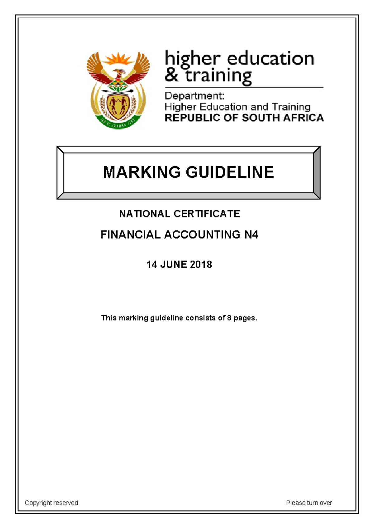 N4 Financial Accounting June 2018 Memorandum - NATIONAL CERTIFICATE ...