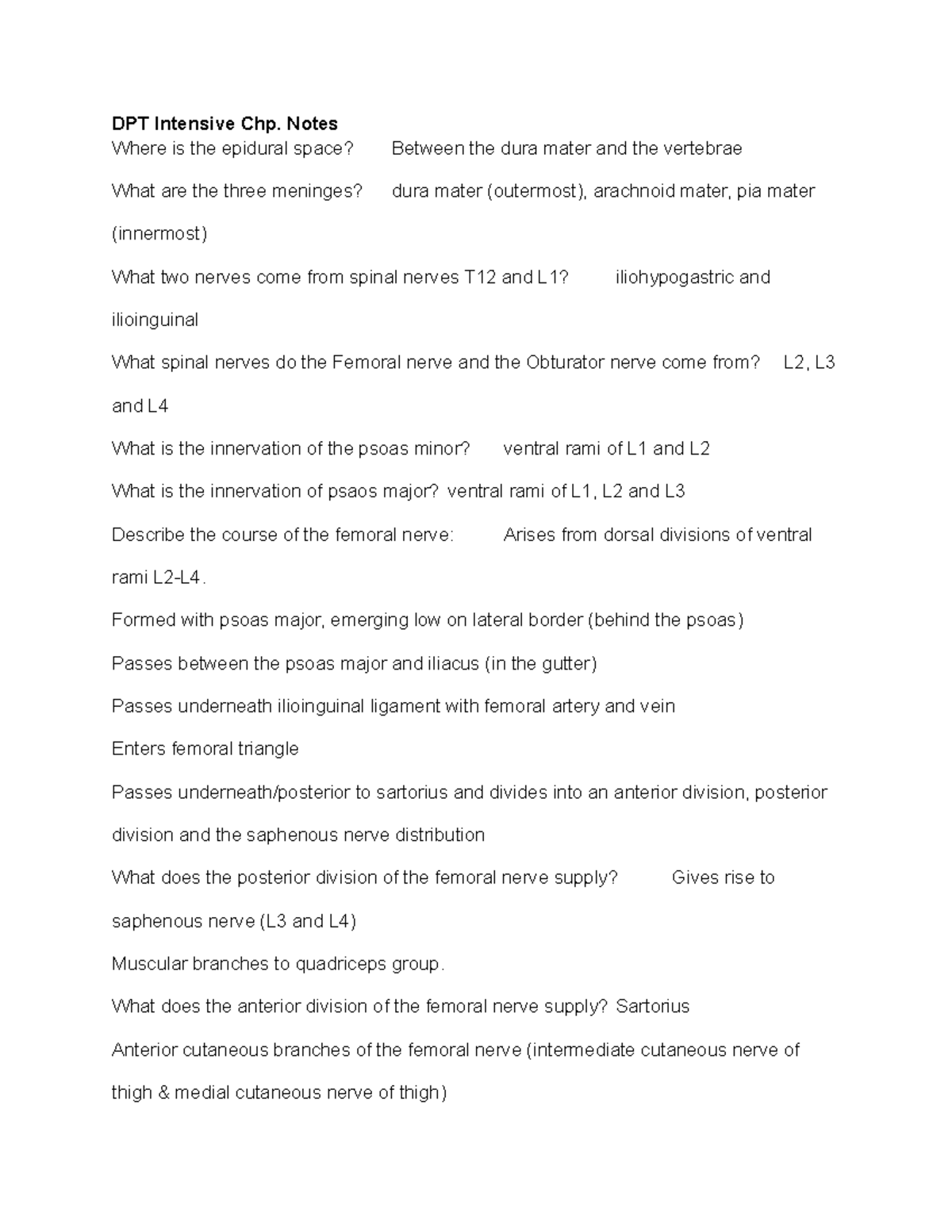 DPT Intensive Chp - chapter notes - DPT Intensive Chp. Notes Where is ...