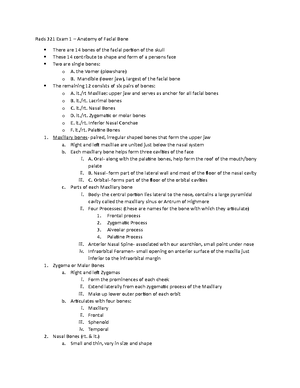 Exam 1 - Facial Bone Anatomy - Rads 321 Exam 1 – Anatomy of Facial Bone ...