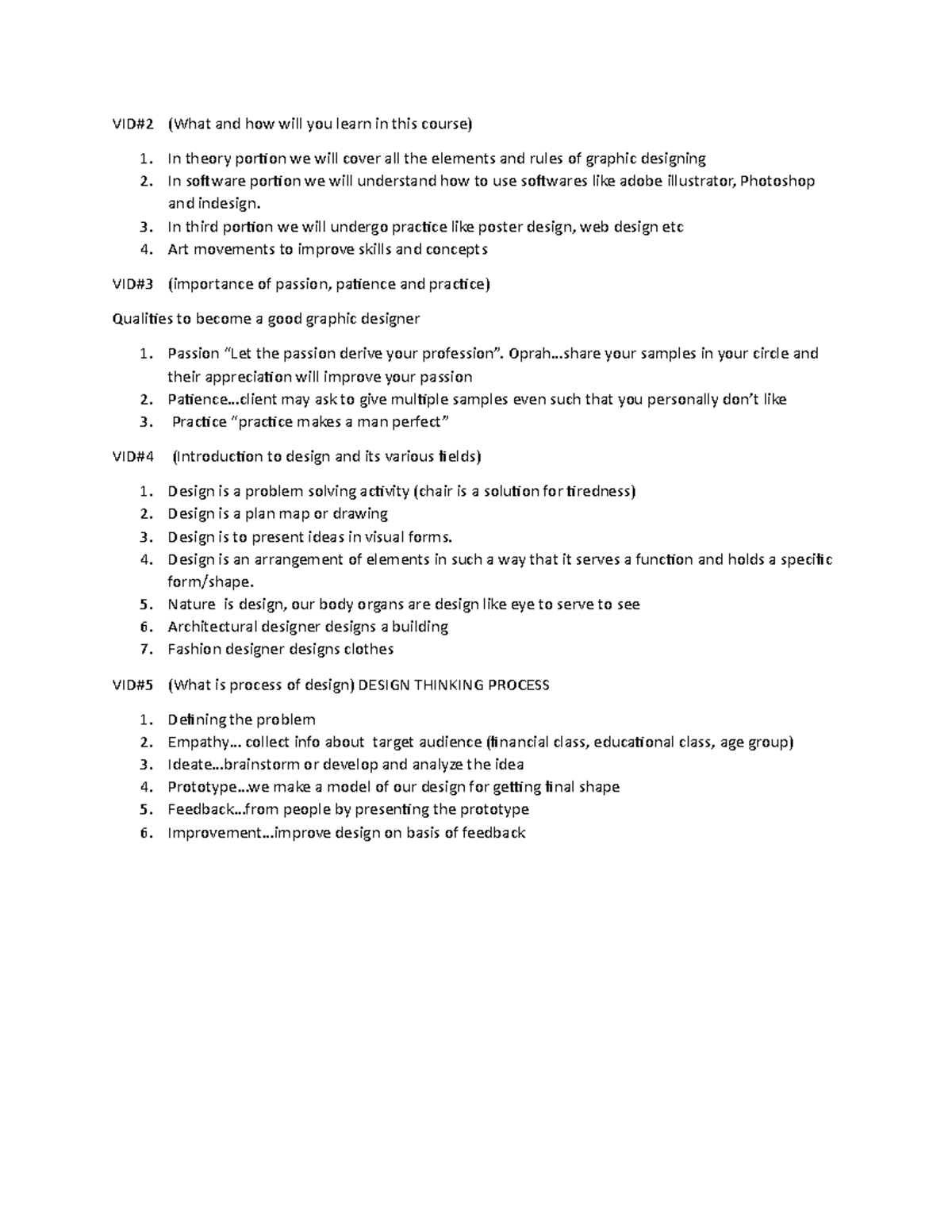 GRaphic Designing Notes - VID#2 (What and how will you learn in this ...