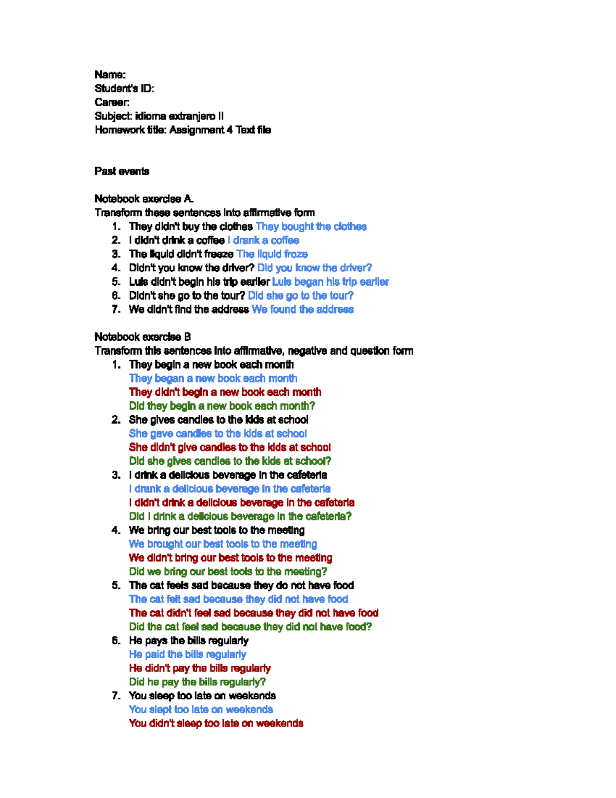 Ingles actividad - idioma extranjero II - Studocu