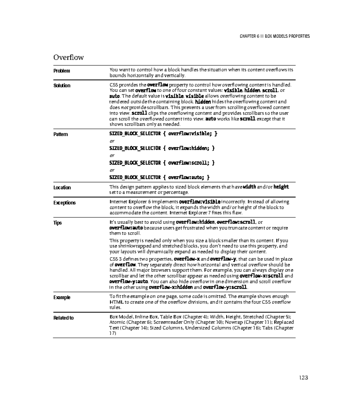 Web development (14) - CHAPTER 6 BOX MODELS PROPERTIES Overflow Problem You want to control how ...