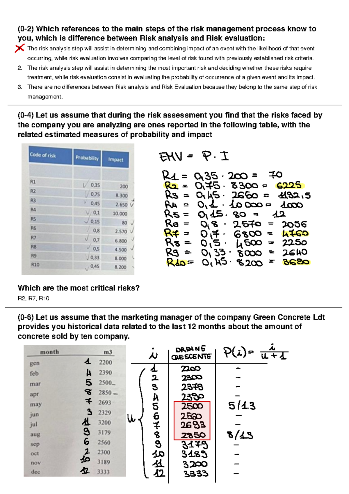 Quiz Risk 4 e 5 - Esercizi Risk Management - (0-2) Which references to ...