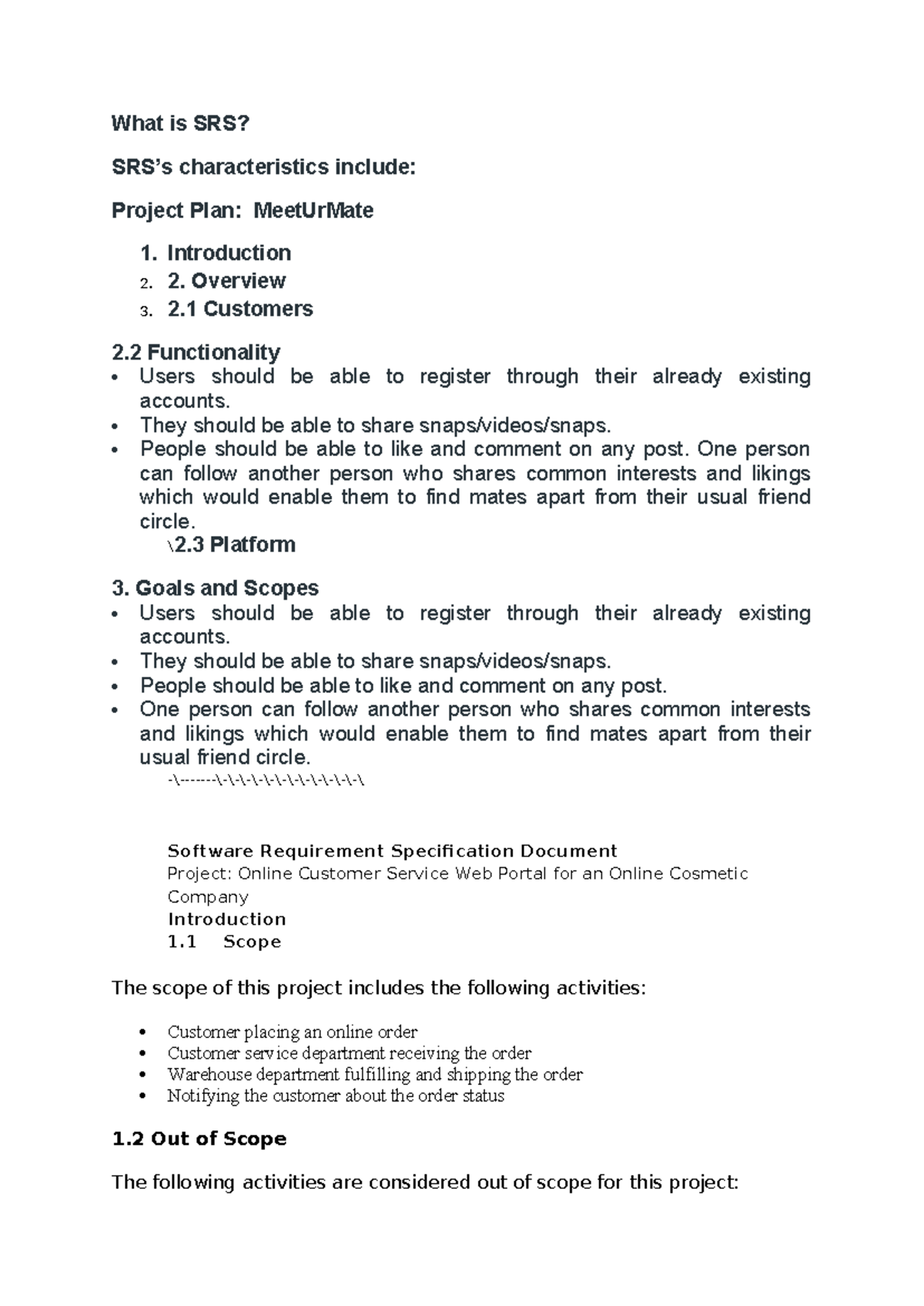 What is SRS - Project Management - What is SRS? SRS’s characteristics ...