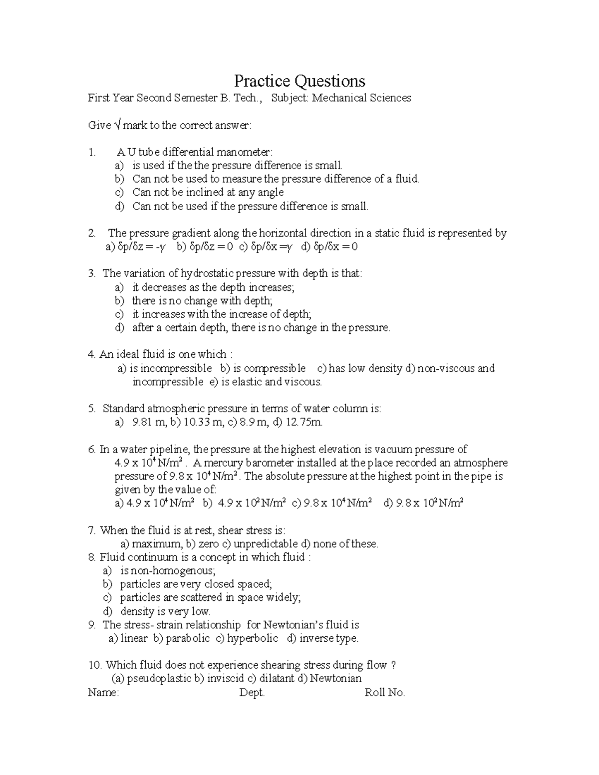 Practice Questions - Engineering mechanics - KIIT University - Studocu