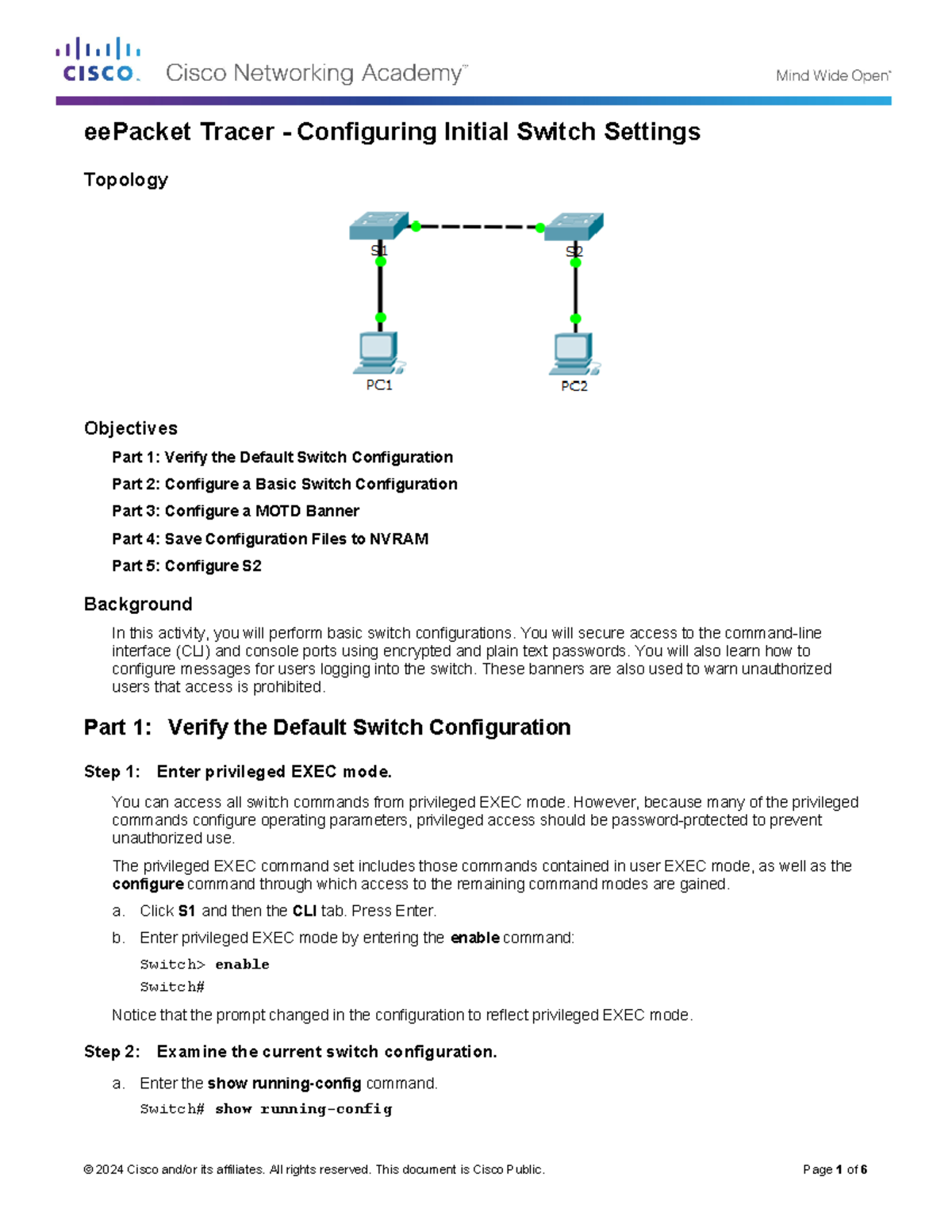 2.2.3.4 Packet Tracer - Configuring Initial Switch Settings(Nadya Ramadhani-11211502) - eePacket ...