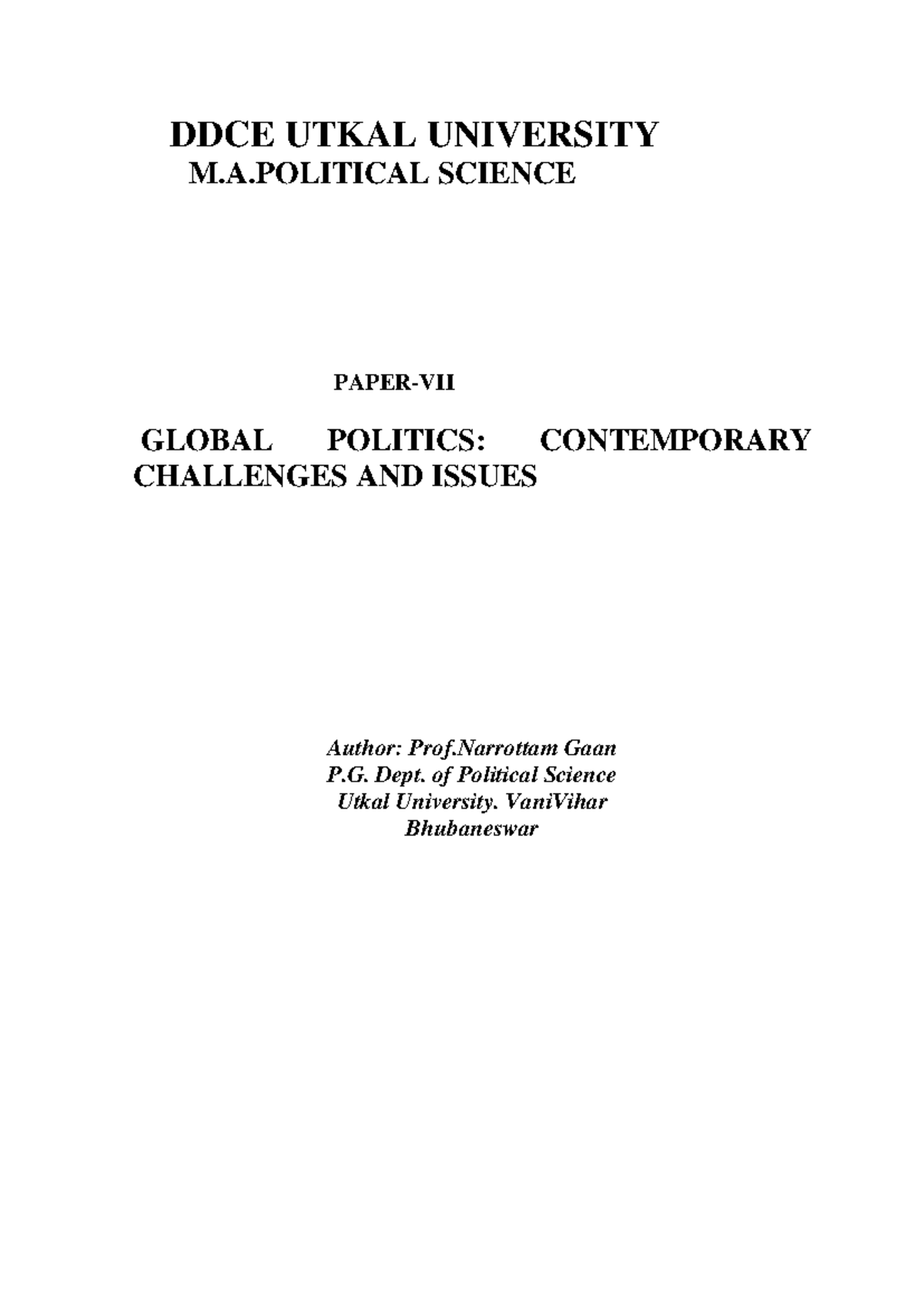 Paper-7 - Summary BA(P) political science - DDCE UTKAL UNIVERSITY M.A ...