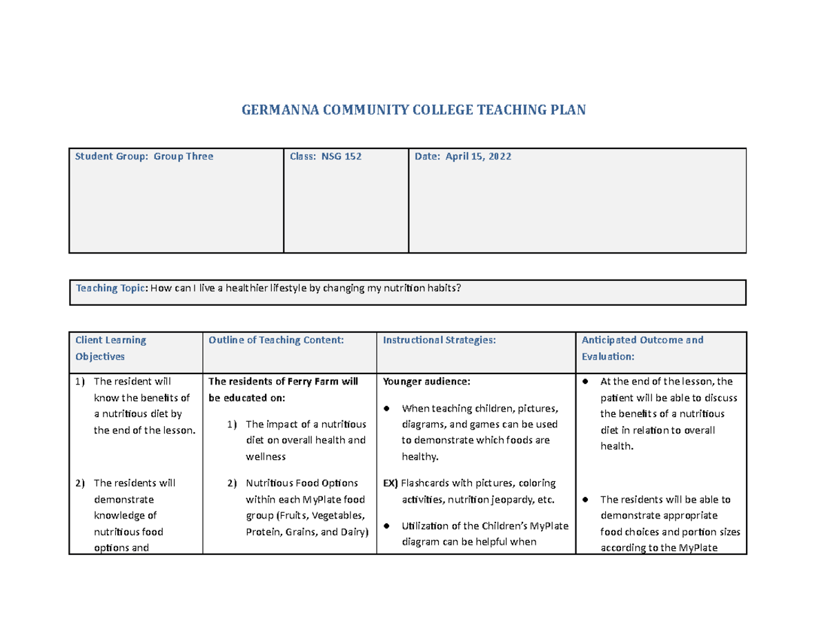 Teaching+Plan+Template - GERMANNA COMMUNITY COLLEGE TEACHING PLAN ...