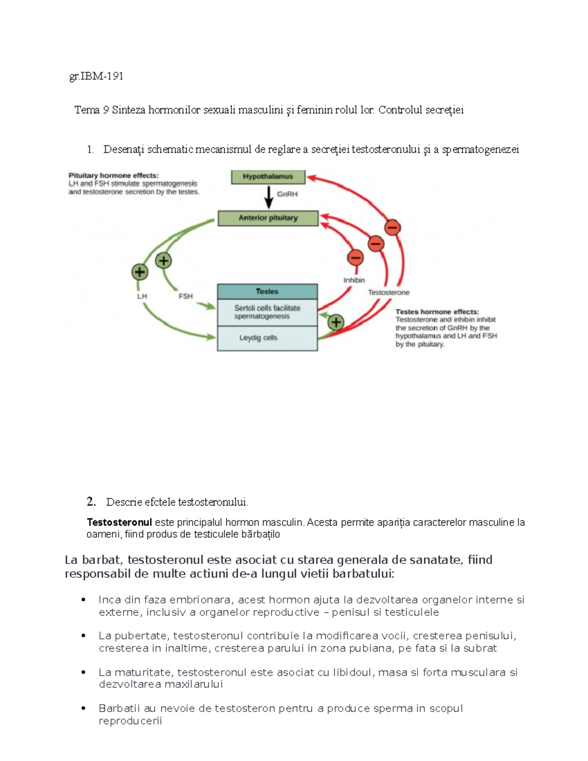 Lab-9 - cdfd - gr- Tema 9 Sinteza hormonilor sexuali masculini și ...