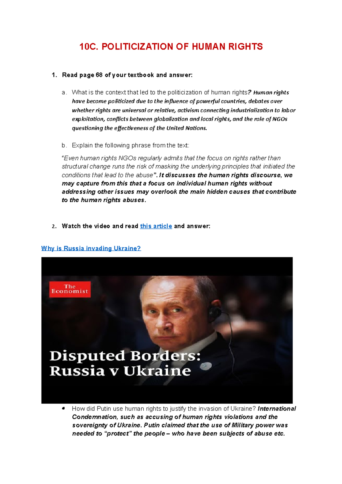 10C. Politicization of HR worksheet - 10C. POLITICIZATION OF HUMAN ...