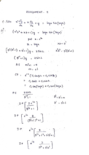 Eigen Assignment - Calculus And Linear Algebra - Studocu